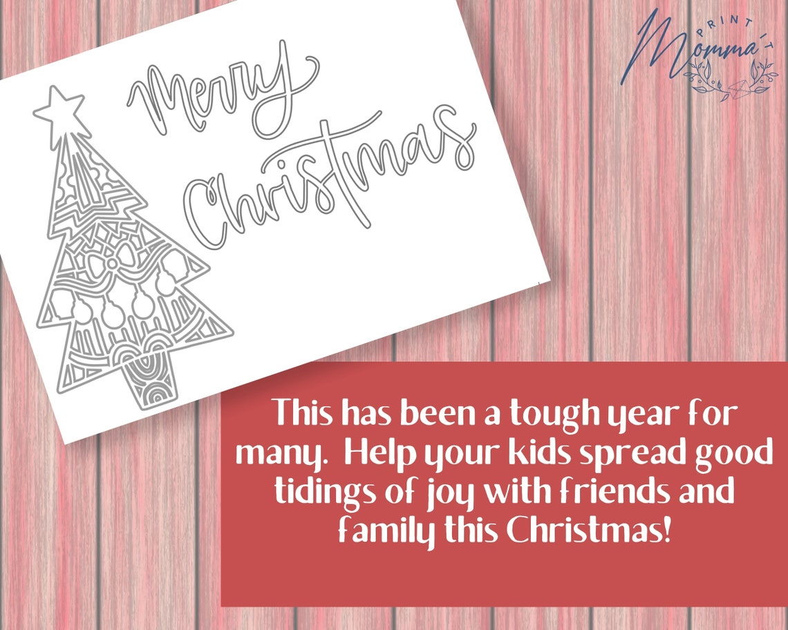 Christmas Activity Coloring Cards Set Printable Christmas | Etsy