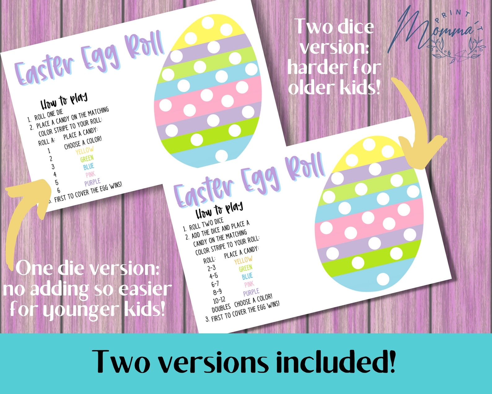 Easter Egg Roll Kids Dice Game Printable Easter Kids Activity Digital ...