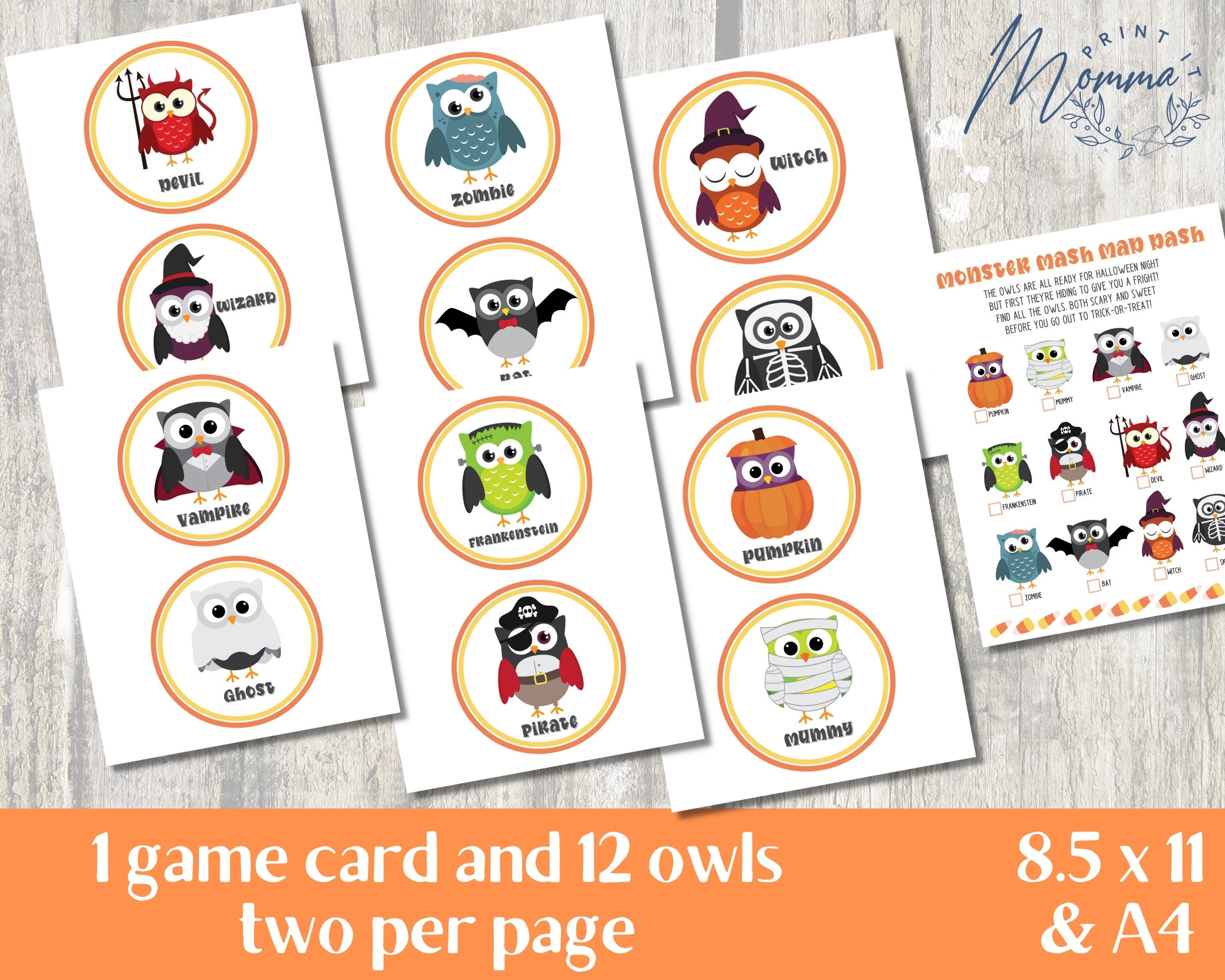 Scavenger Hunt Halloween Owls Printable | Monster Mash Kids Activity ...