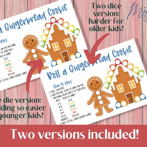 Roll a Gingerbread Cookie Game Printable | Christmas Gingerbread Man ...