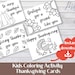 Thanksgiving Activity Coloring Cards Printable | Thanksgiving Kids ...