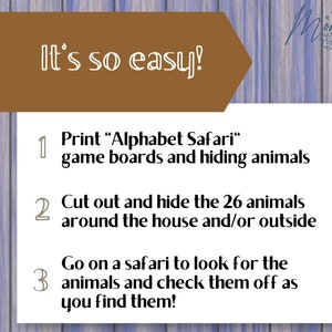 Scavenger Hunt Alphabet Safari Printable | Alphabet Hiding Game Digital ...