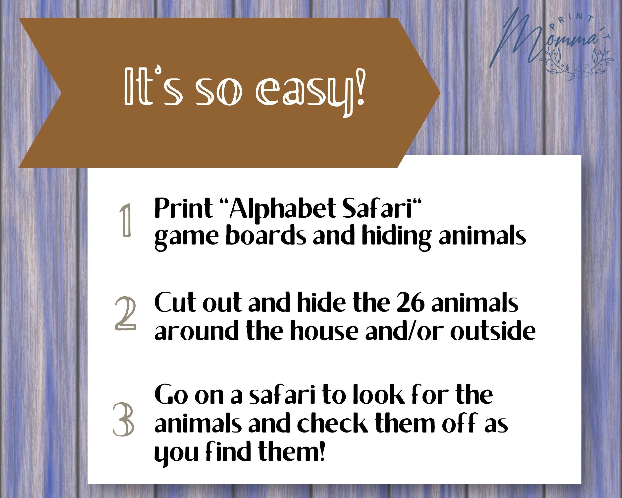 Scavenger Hunt Alphabet Safari Printable Alphabet Hiding | Etsy