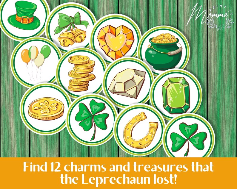 St. Patrick's Day Kids Scavenger Hunt Printable St. Patty's Day Luck of ...