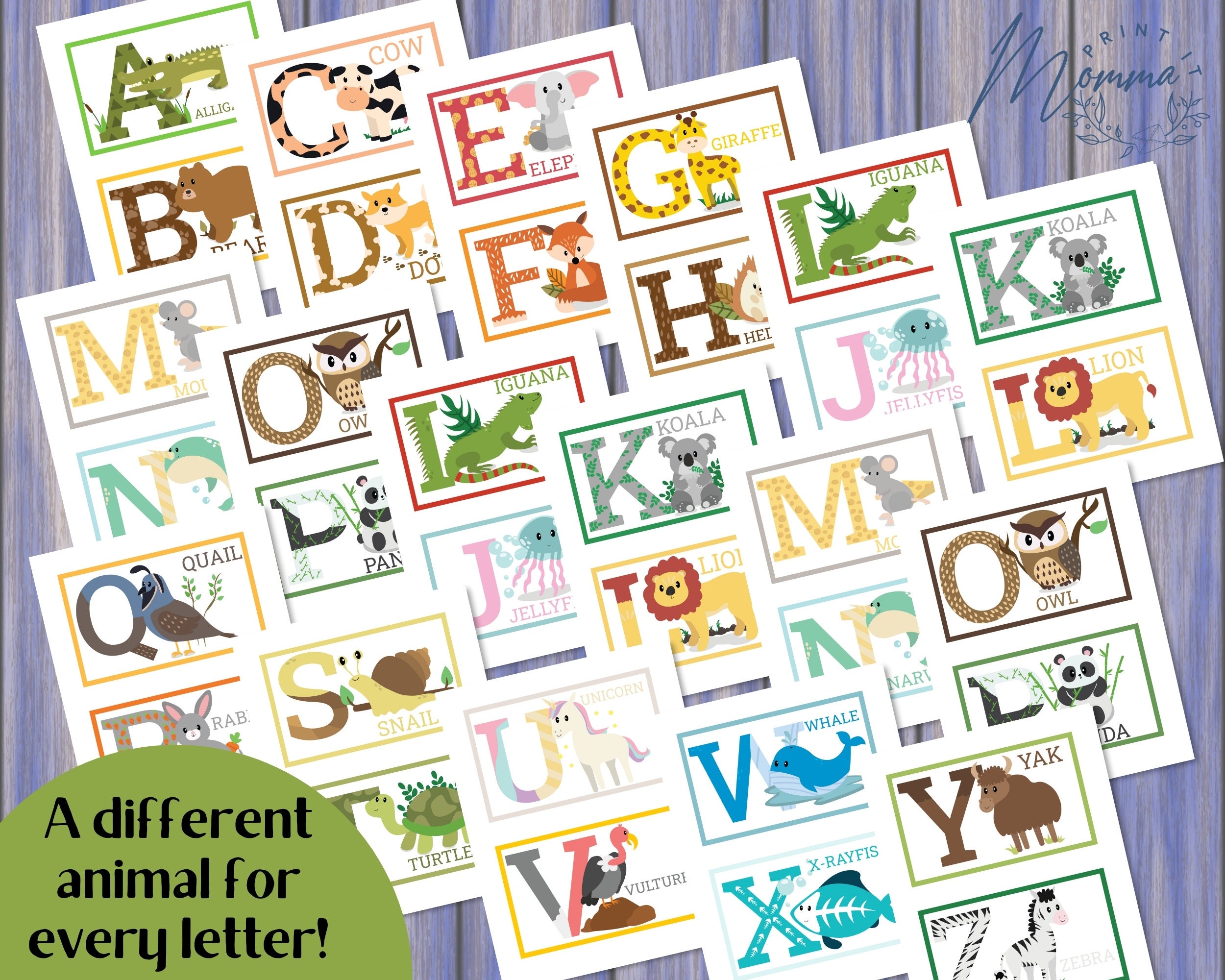 Scavenger Hunt Alphabet Safari Printable | Alphabet Hiding Game Digital ...