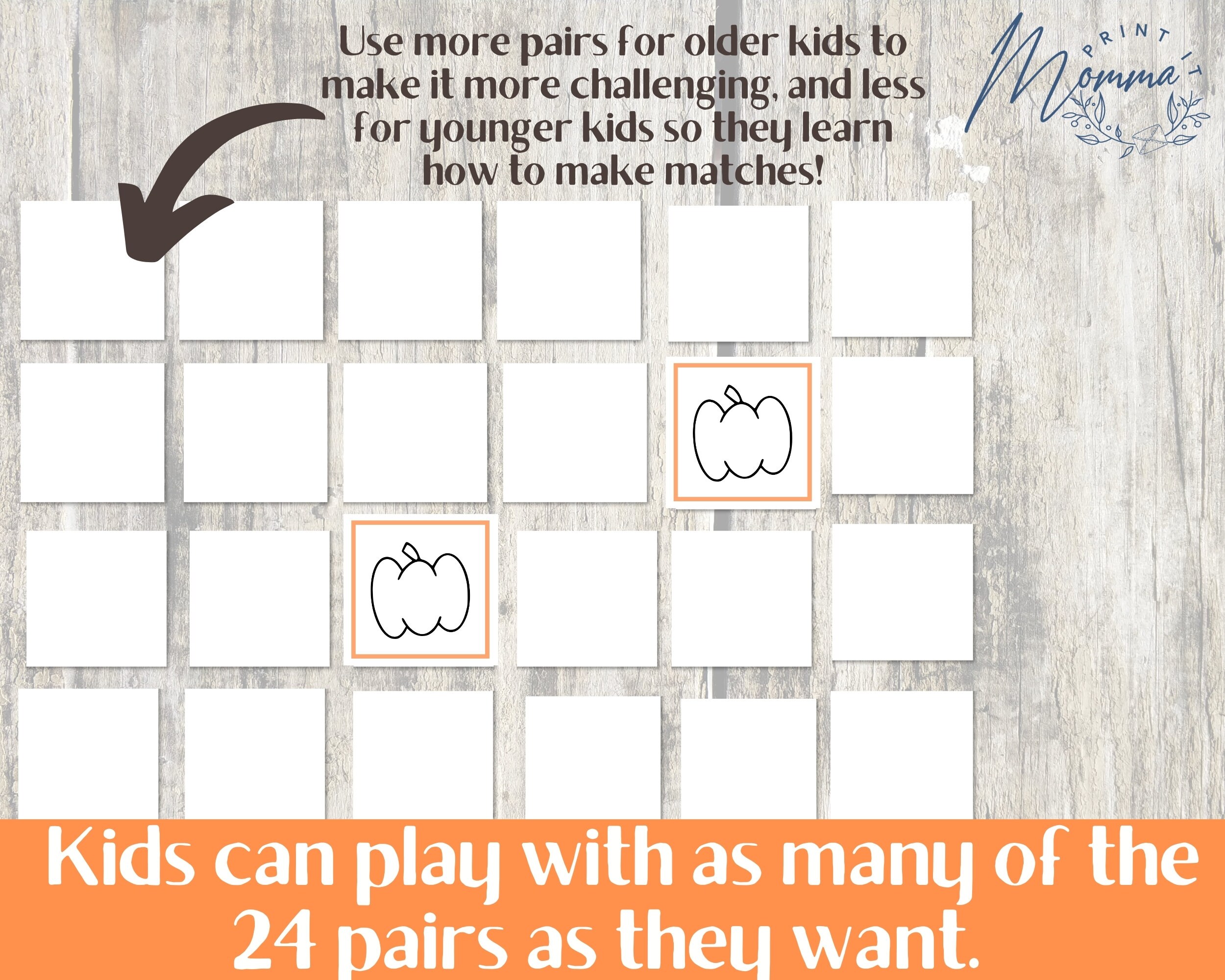 Halloween Memory Matching Game Printable Halloween Kids Concentration ...