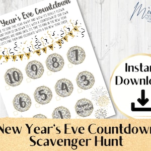 New Year's Eve Scavenger Hunt Game Printable | New Year's Eve Count ...