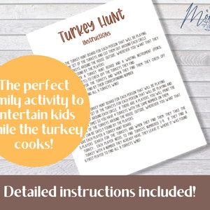 Turkey Hunt Game Printable | Thanksgiving Turkey Scavenger Hunt Digital ...