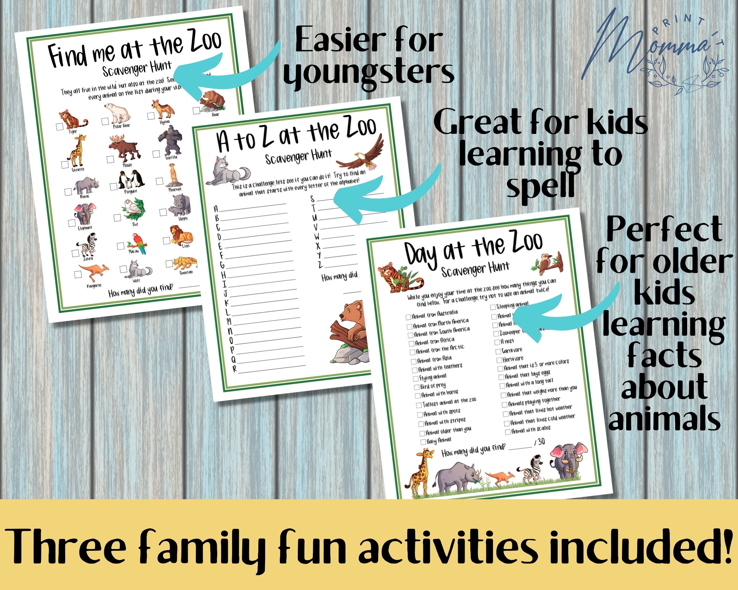 Zoo Scavenger Hunt Bundle Printable Family Zoo Trip Activity - Etsy Canada