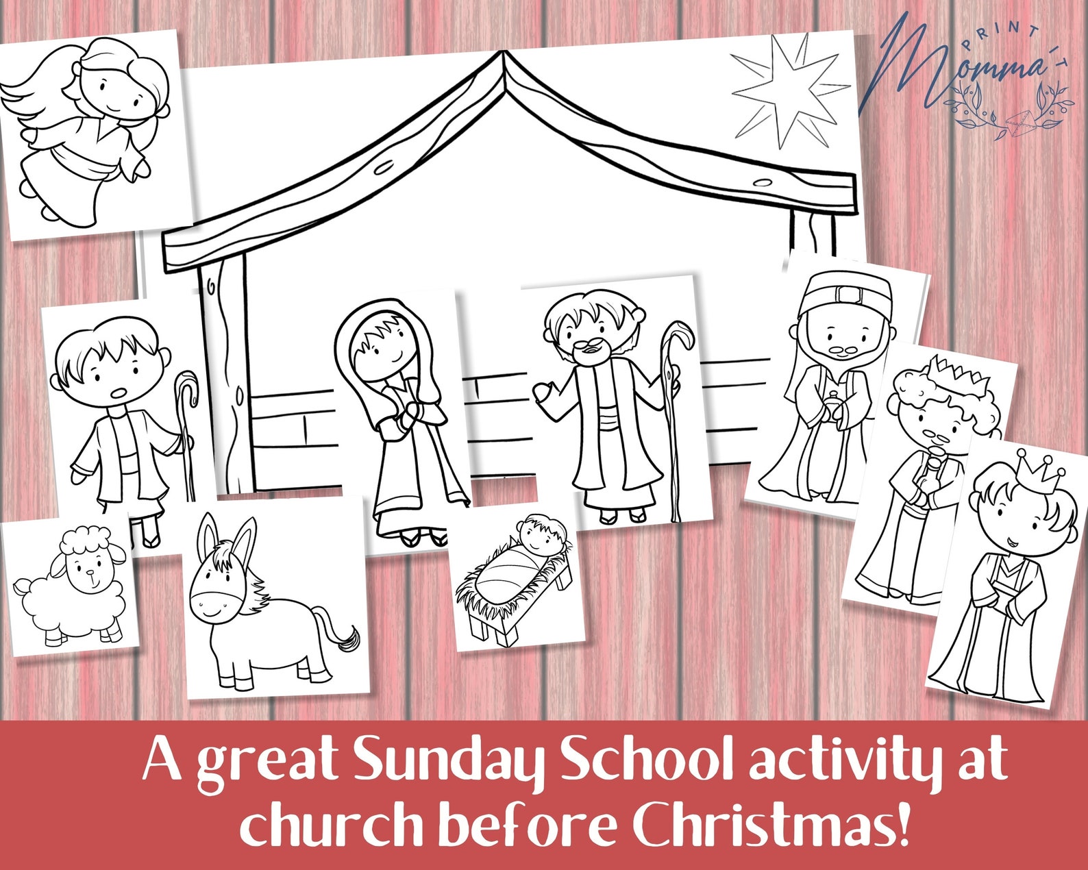 3D Paper Nativity Set Coloring Activity Printable | DIY Christmas ...