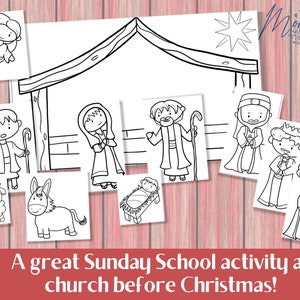 3D Paper Nativity Set Coloring Activity Printable | DIY Christmas ...