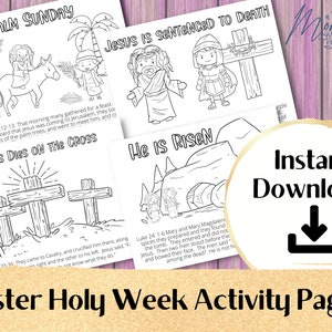 Easter Story Kids Activity Page Printable Holy Week Coloring Pages ...