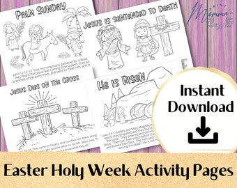 Holy Week Easter Coloring Page & Poster digital Download - Etsy