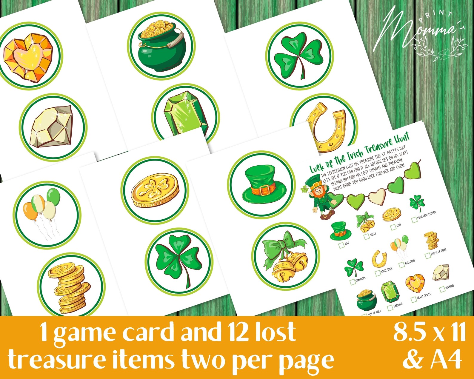 St. Patrick's Day Kids Scavenger Hunt Printable St. Patty's Day Luck of ...