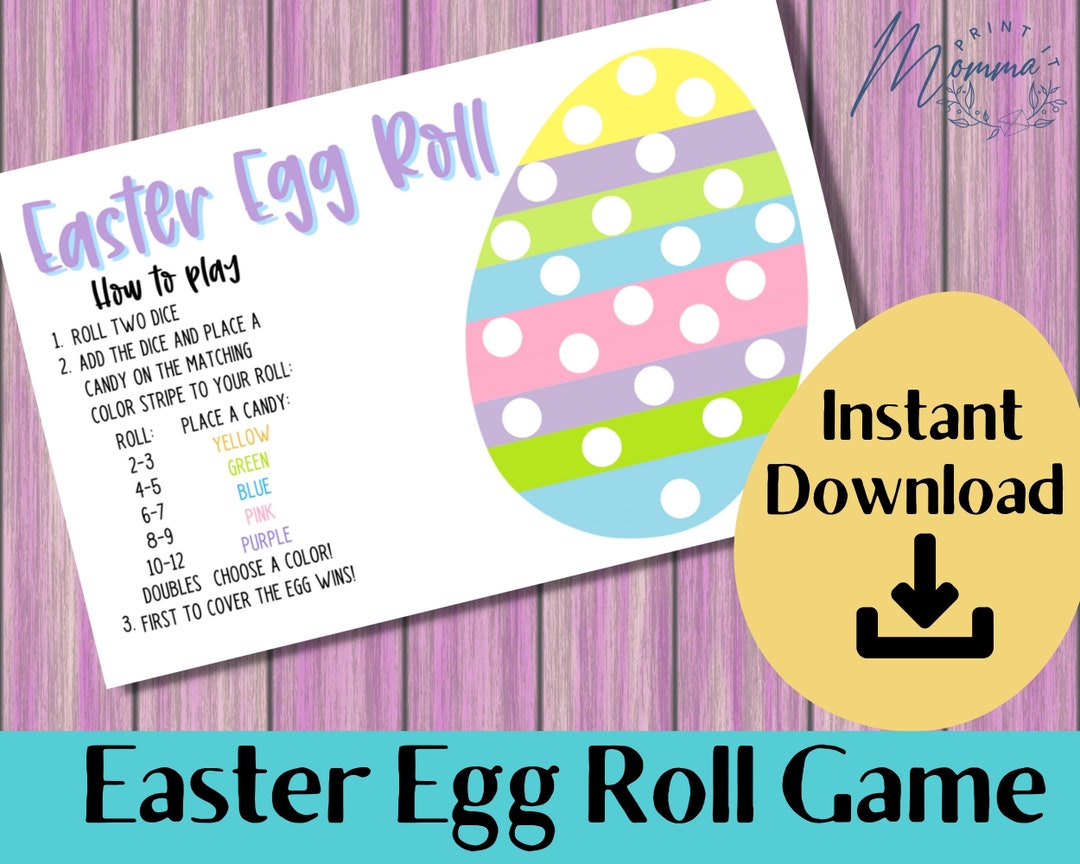 Easter Egg Roll Kids Dice Game Printable | Easter Kids Activity Digital ...