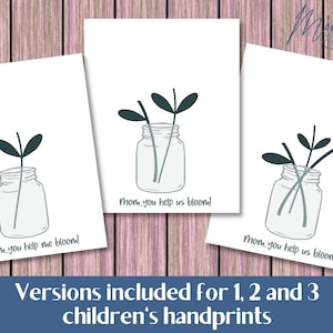 Mother's Day Flowers Gift From Kids Printable | Handprint Art Mom Gift ...