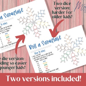 Roll a Snowflake Game Printable | Christmas Snowflake Game Digital ...