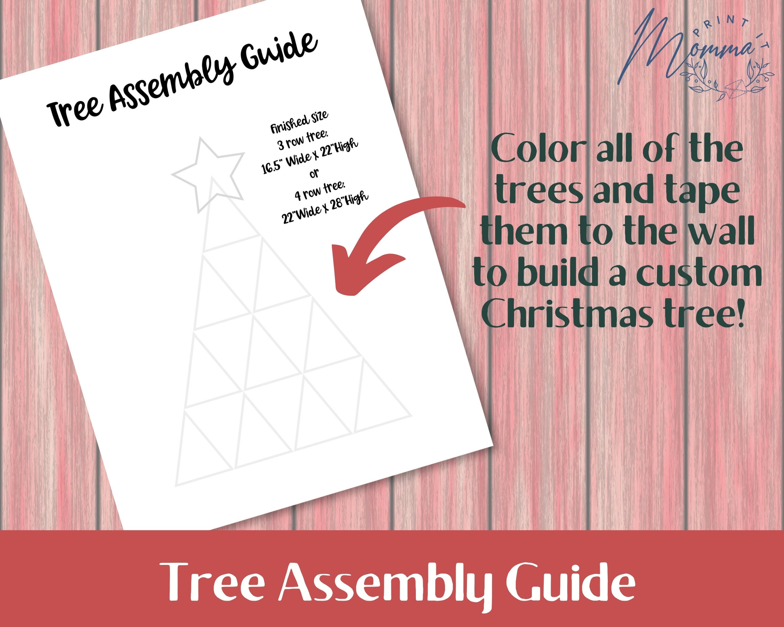 Christmas Tree Coloring Activity Printable Kids DIY Christmas Wall ...