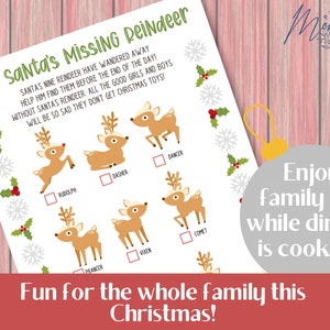 Find Santa's Missing Reindeer Game Printable | Reindeer Scavenger Hunt ...