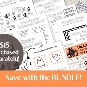 Halloween Kids Activity Pages, Bingo, Scavenger Hunt and Memory Game ...