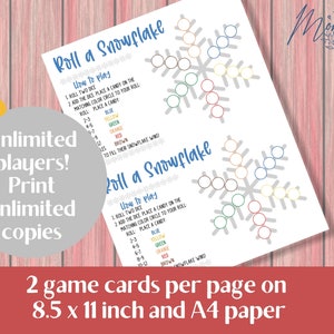 Roll a Snowflake Game Printable | Christmas Snowflake Game Digital ...