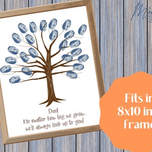 Father's Day Gift From Kids Printable | Tree Fingerprint or Handprint ...