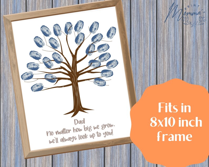 Father's Day Gift From Kids Printable Tree Fingerprint or Handprint ...