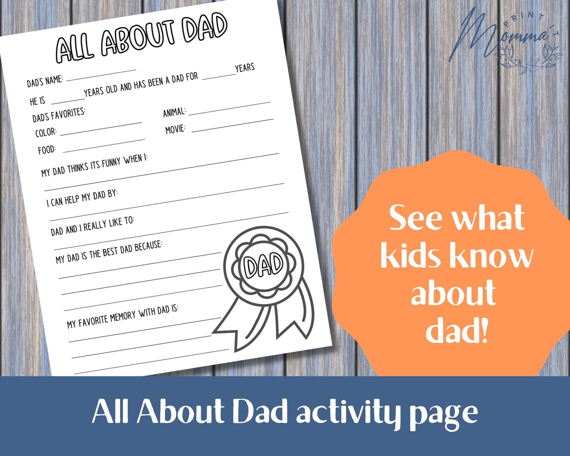 Father's Day Activity Pages Printable | Father's Day Kids Activity ...
