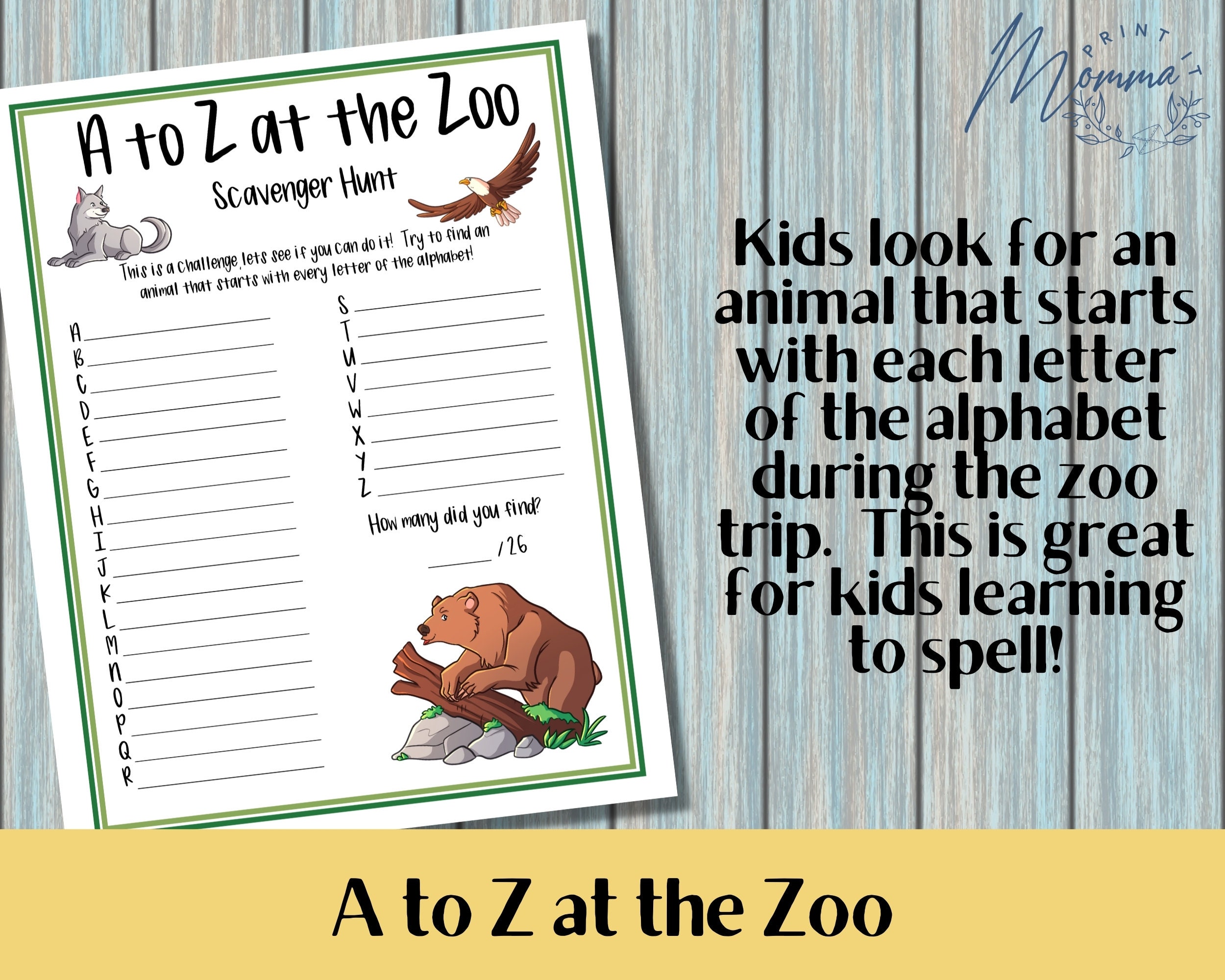Zoo Scavenger Hunt Bundle Printable Family Zoo Trip Activity - Etsy Canada