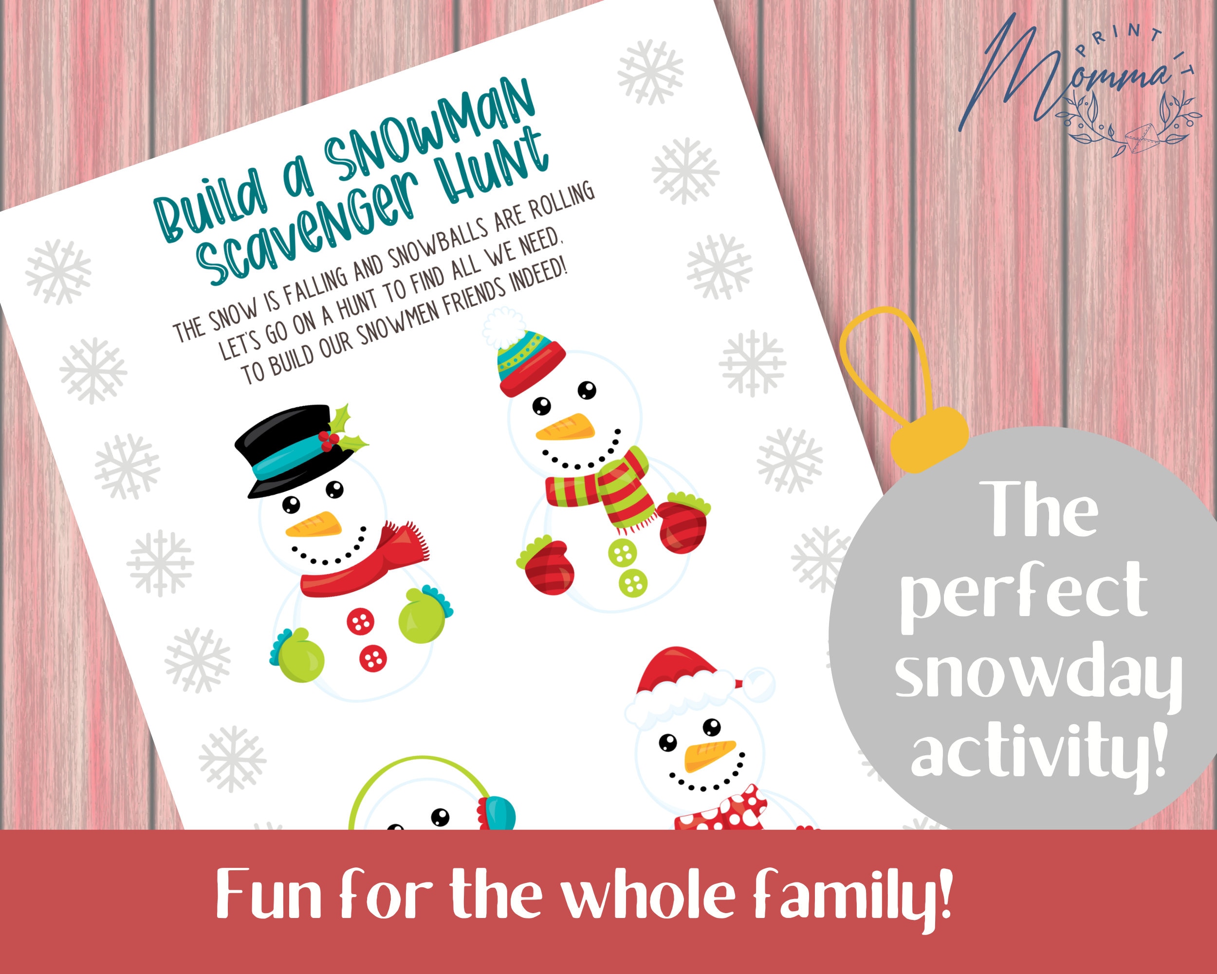 Build a Snowman Game Printable | Snowman Scavenger Hunt Digital ...