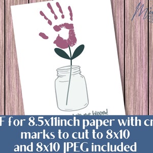 Mother's Day Flowers Gift From Kids Printable | Handprint Art Mom Gift ...