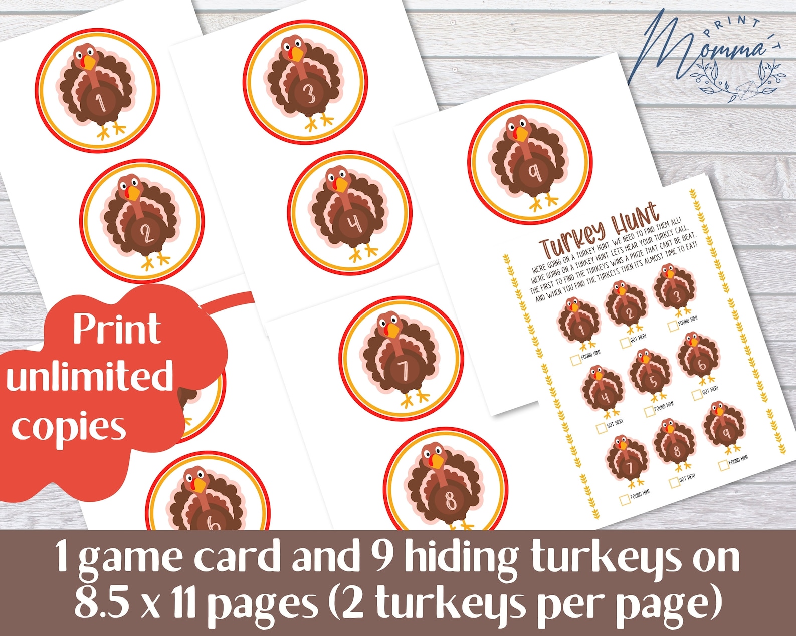 Turkey Hunt Game Printable | Thanksgiving Turkey Scavenger Hunt Digital ...