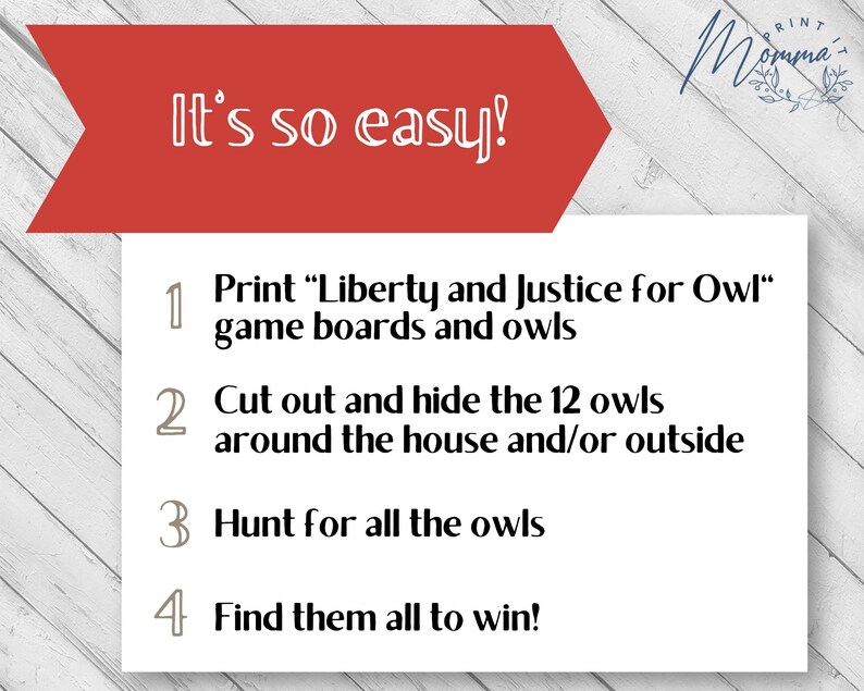 Scavenger Hunt Patriotic Owls Printable | 4th of July Kids Activity ...