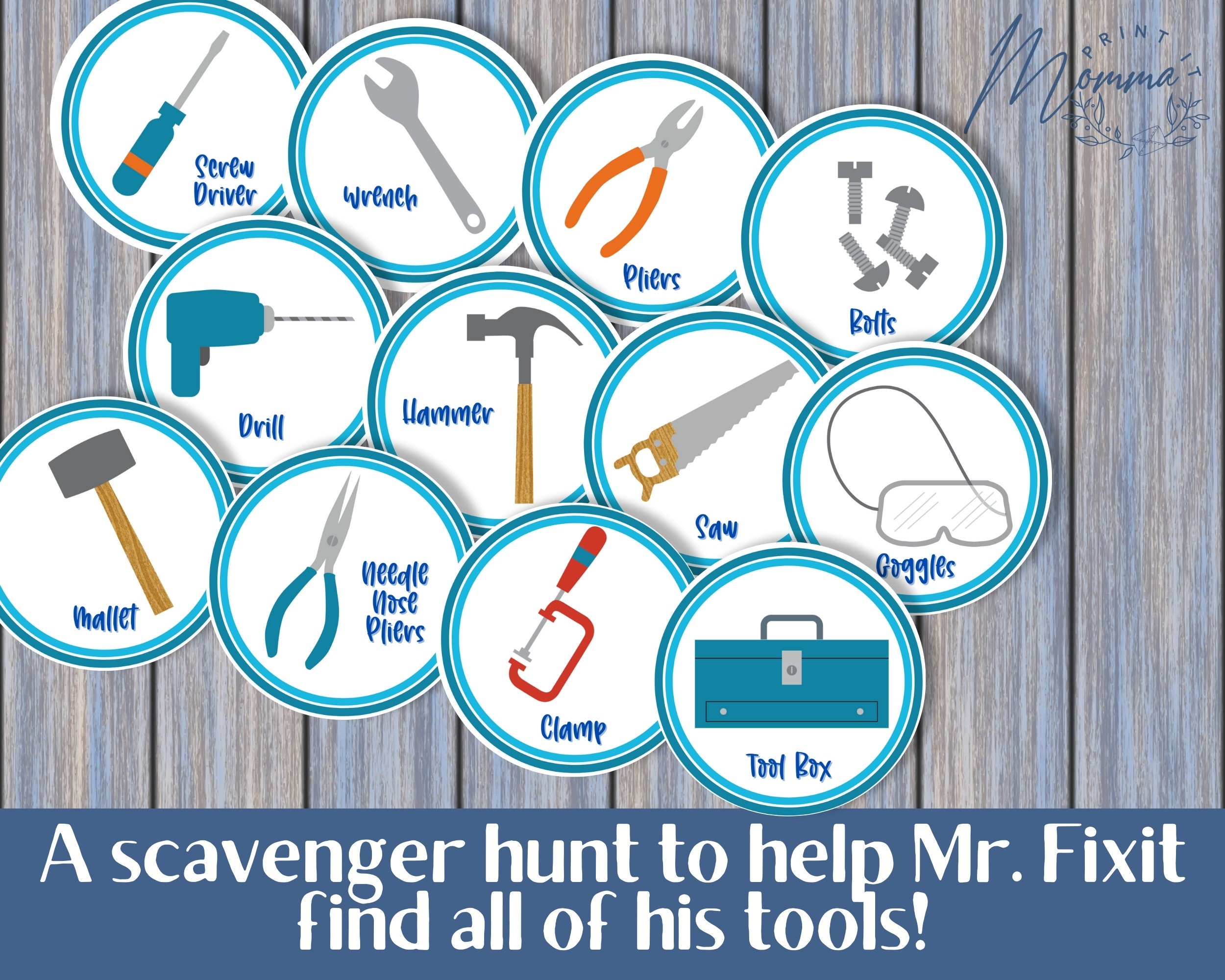 Scavenger Hunt for Dad's Missing Tools Printable | Father's Day Family ...