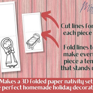 3D Paper Nativity Set Coloring Activity Printable | DIY Christmas ...