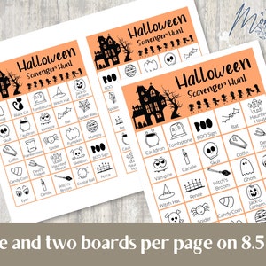 Halloween Scavenger Hunt Printable | Halloween Bingo Cards Digital ...