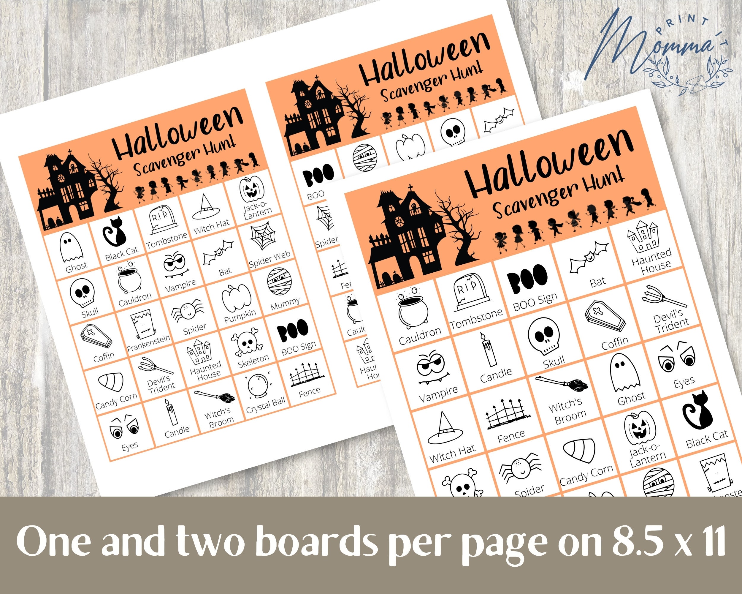 Halloween Scavenger Hunt Printable | Halloween Bingo Cards Digital ...