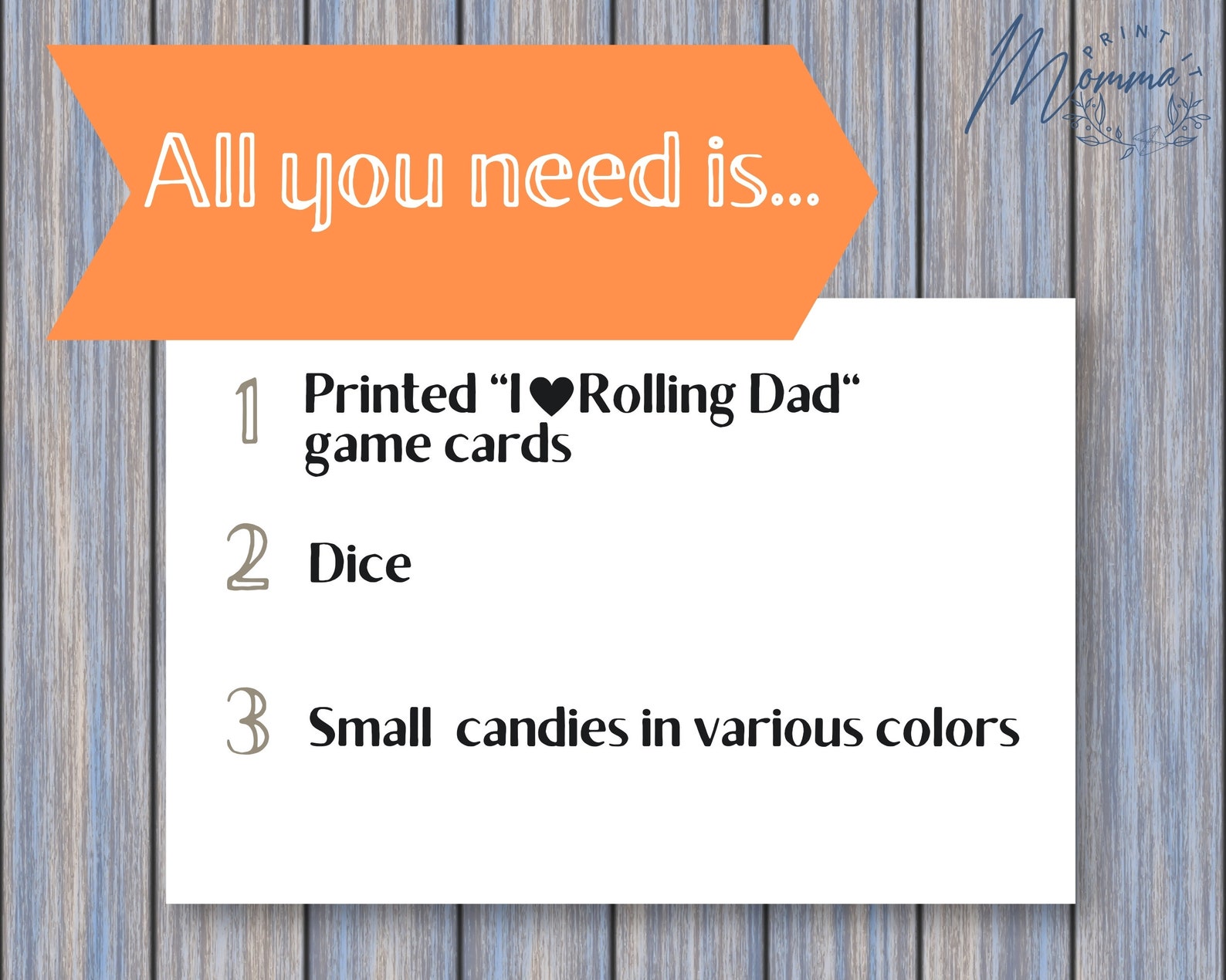 I HEART Rolling Dad Kids Dice Game Printable Father's Day Kids Activity ...