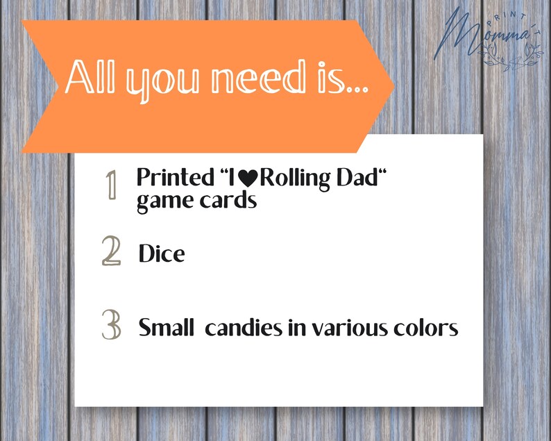 I HEART Rolling Dad Kids Dice Game Printable | Father's Day Kids ...