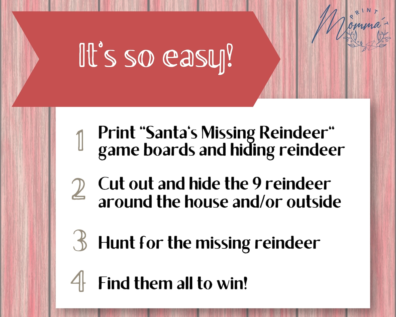 Find Santa's Missing Reindeer Game Printable | Reindeer Scavenger Hunt ...