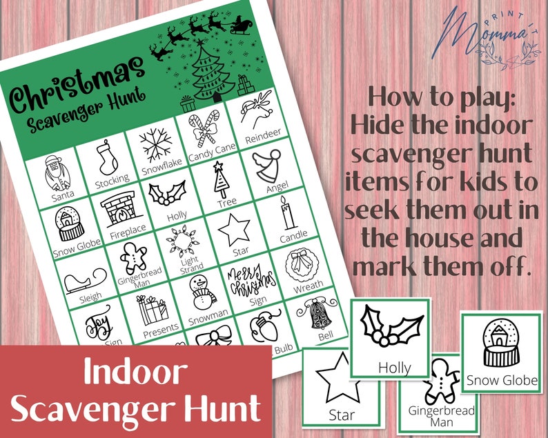 Christmas Outdoor Scavenger Hunt Printable Christmas Bingo - Etsy