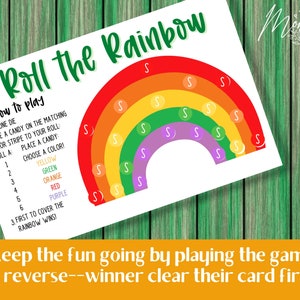 St. Patrick's Day Kids Roll the Rainbow Game Printable | St. Patty's ...