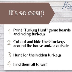 Turkey Hunt Game Printable | Thanksgiving Turkey Scavenger Hunt Digital ...