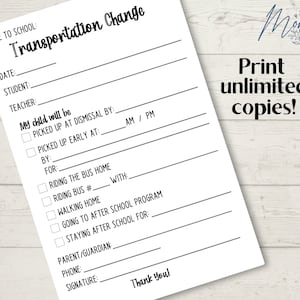 Note to School | Note for School Absence | Excuse Note to School ...