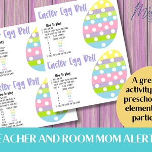 Easter Egg Roll Kids Dice Game Printable | Easter Kids Activity Digital ...