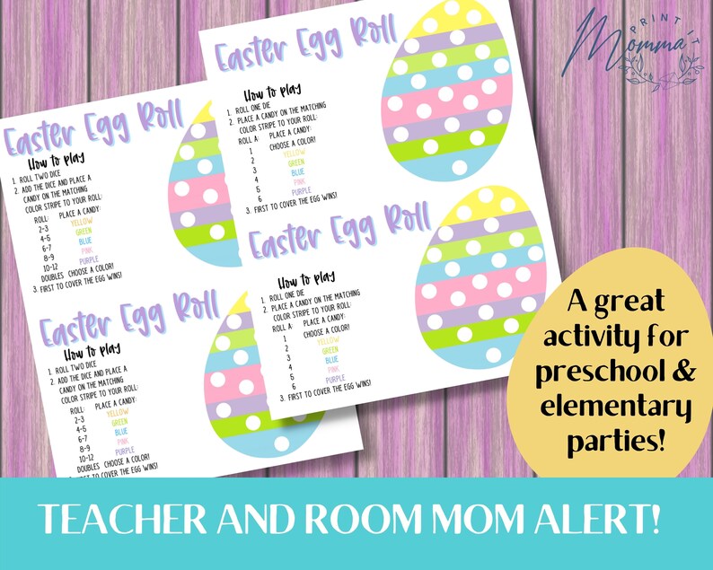Easter Egg Roll Kids Dice Game Printable | Easter Kids Activity Digital ...