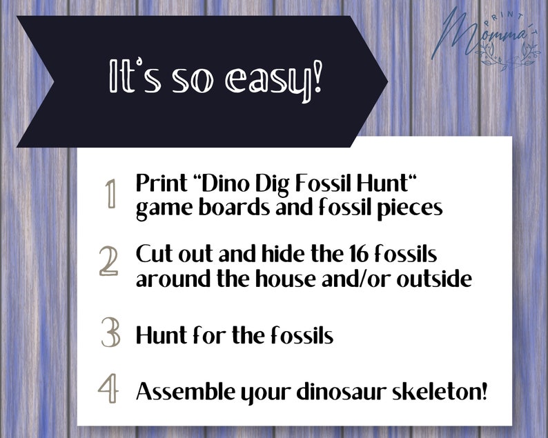 Scavenger Hunt for Dinosaur Fossils Printable Dino Dig - Etsy