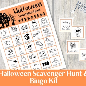 Halloween Scavenger Hunt Printable | Halloween Bingo Cards Digital ...