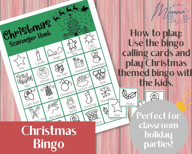 Christmas Outdoor Scavenger Hunt Printable Christmas Bingo - Etsy