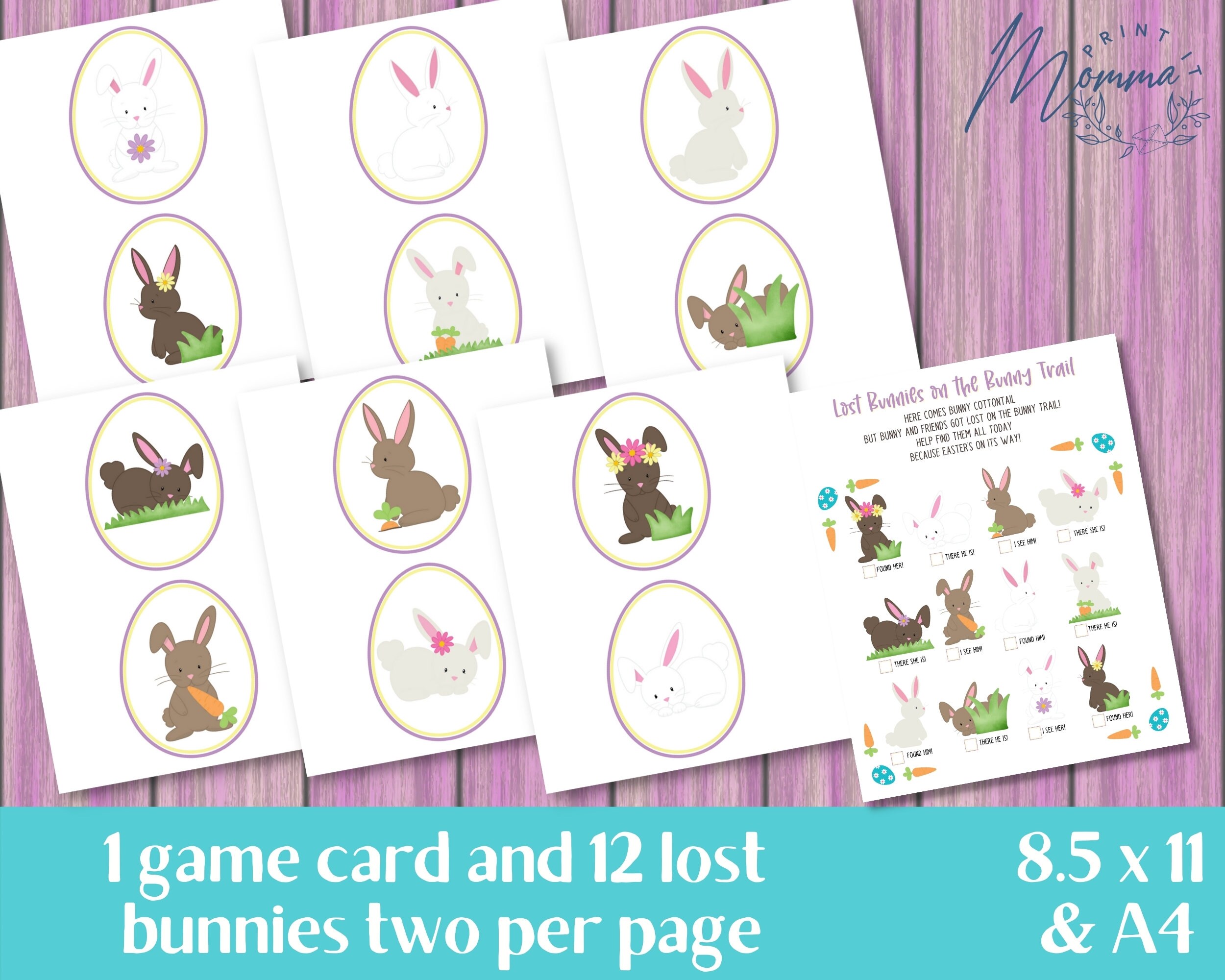 Easter Scavenger Hunt Lost Bunnies on the Bunny Trail Printable Easter ...